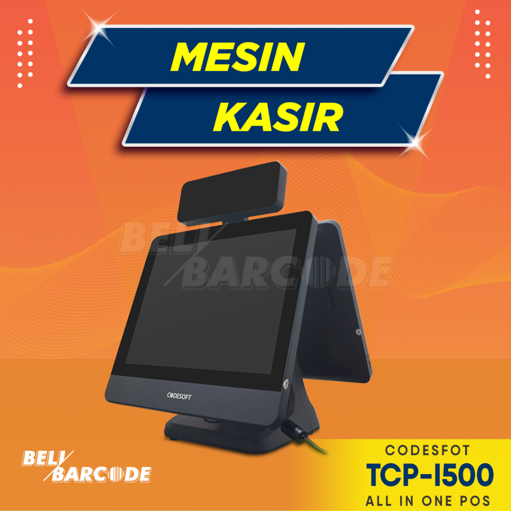 Jual MESIN KASIR ALL IN ONE POS TOUCHSCREEN CODESOFT TCP I500 DOUBLE DISPLAY | Shopee Indonesia