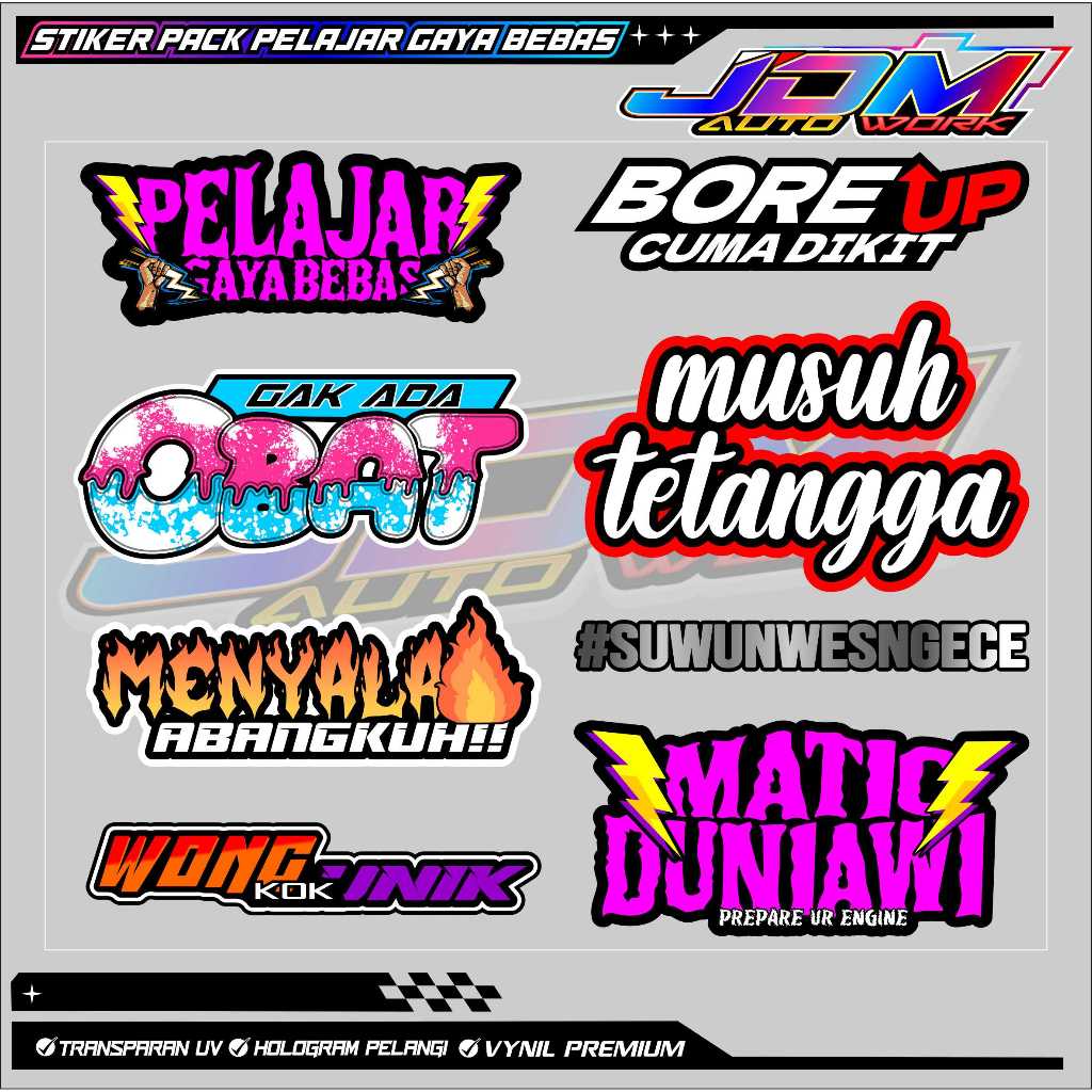 Jual STICKER PACK PELAJAR GAYA BEBAS / STICKER PACK KATA KATA VIRAL ...