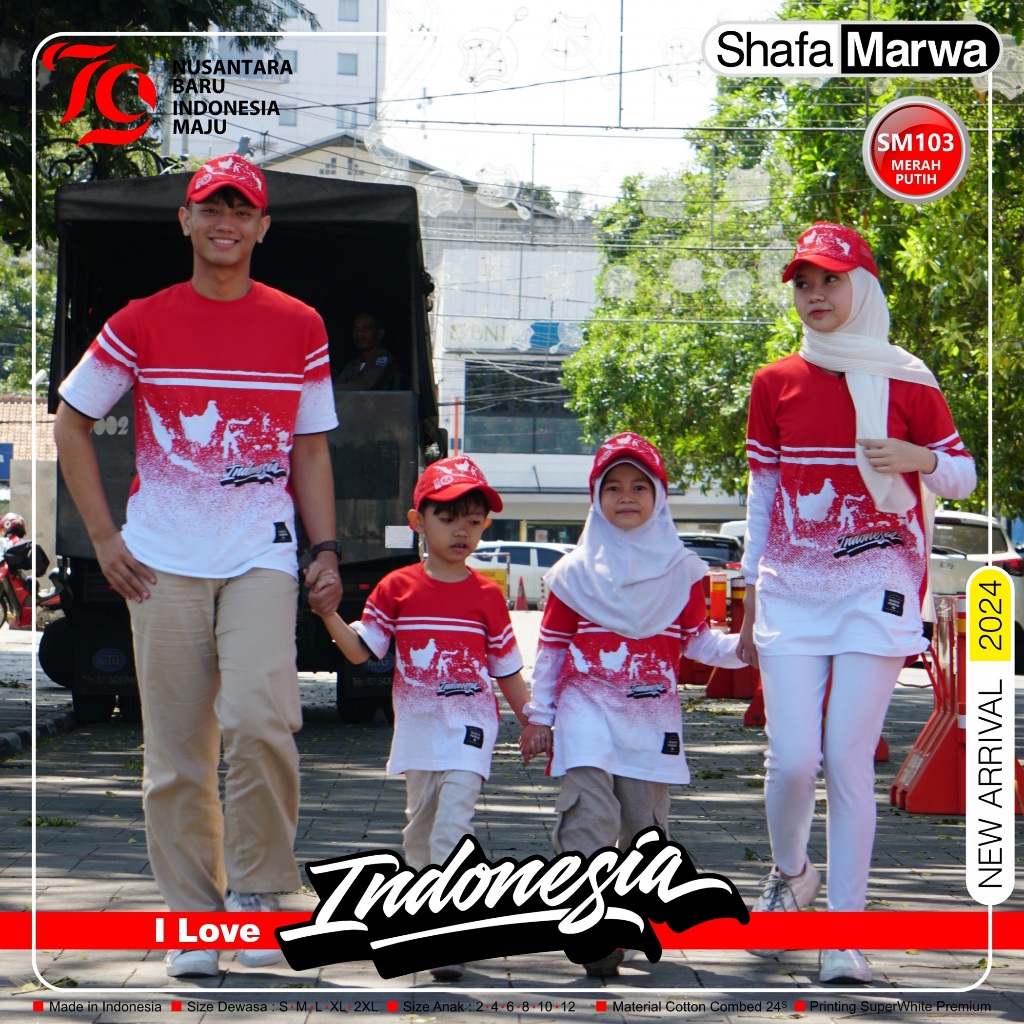 Jual Baju Merah Putih Agustusan - Kaos Seragam Couple Edisi Kemerdekaan 17 Agustus SM103 ...