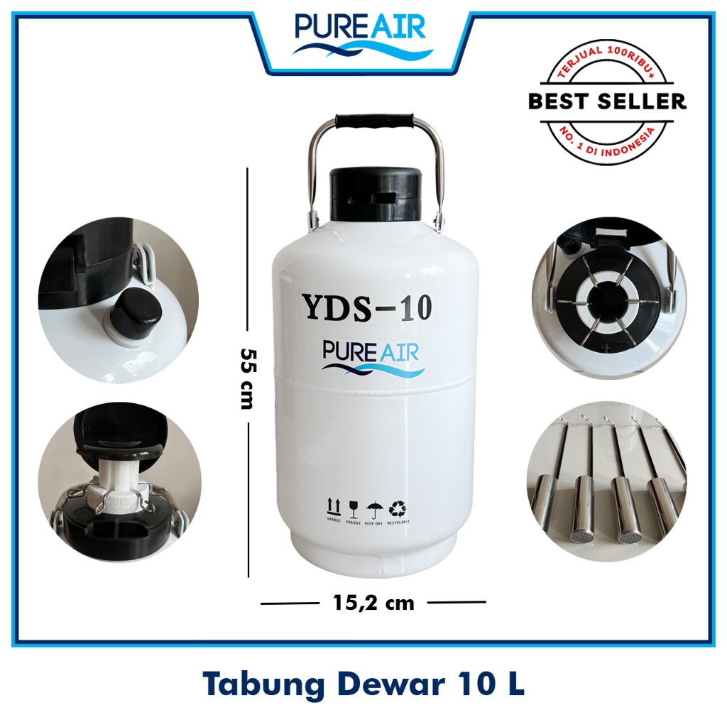 Jual Purair Tabung Dewar / Container Liquid Nitrogen 10 Liter | Shopee ...
