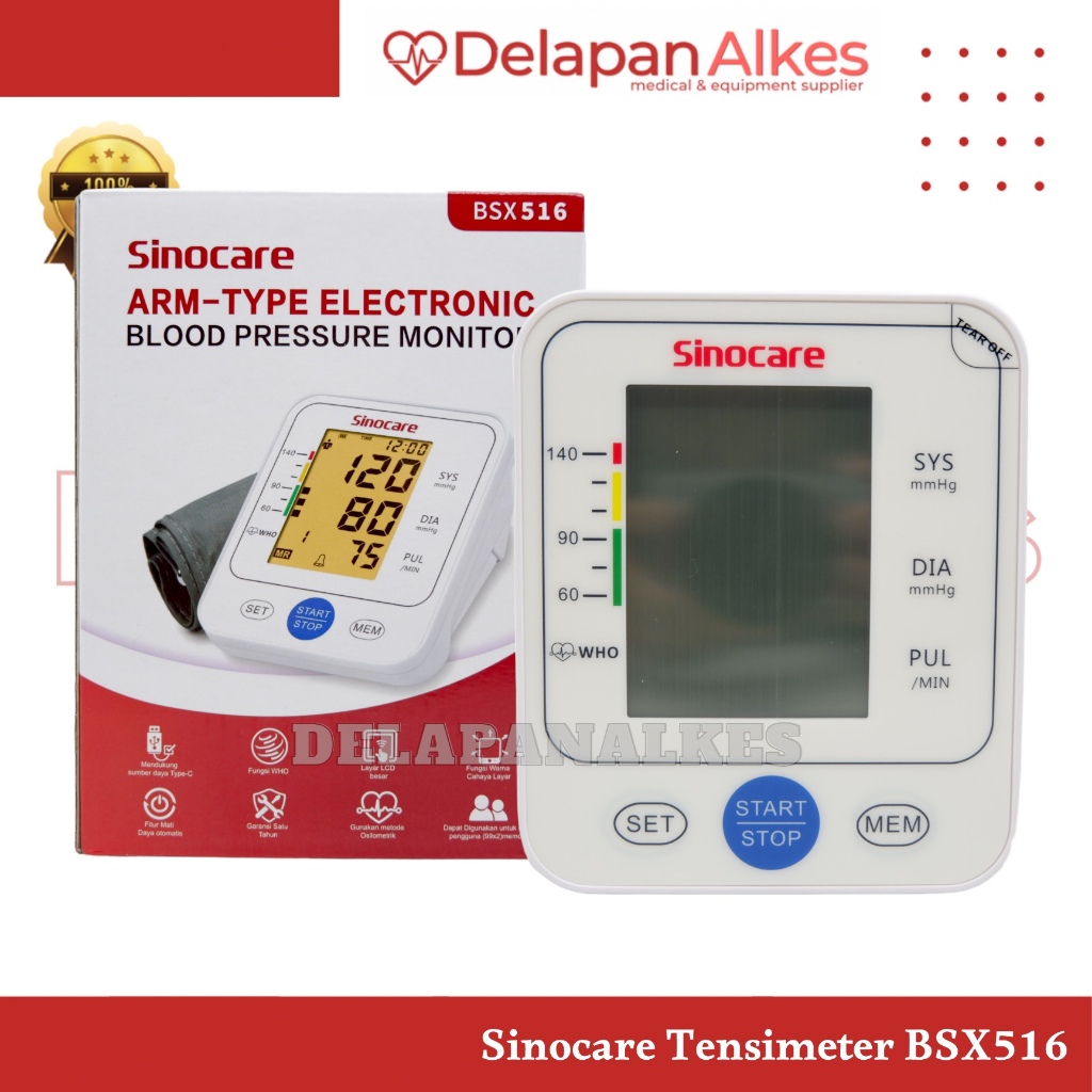 Jual Sinocare Tensimeter Digital BSX516 Alat Ukur Tekanan Darah Tensi ...