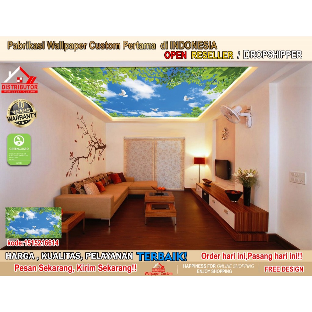 Jual Wallpaper Custom 3D Tema Ceiling | Wallpaper Plafon | Wallpaper Custom Gambar | Wallpaper ...