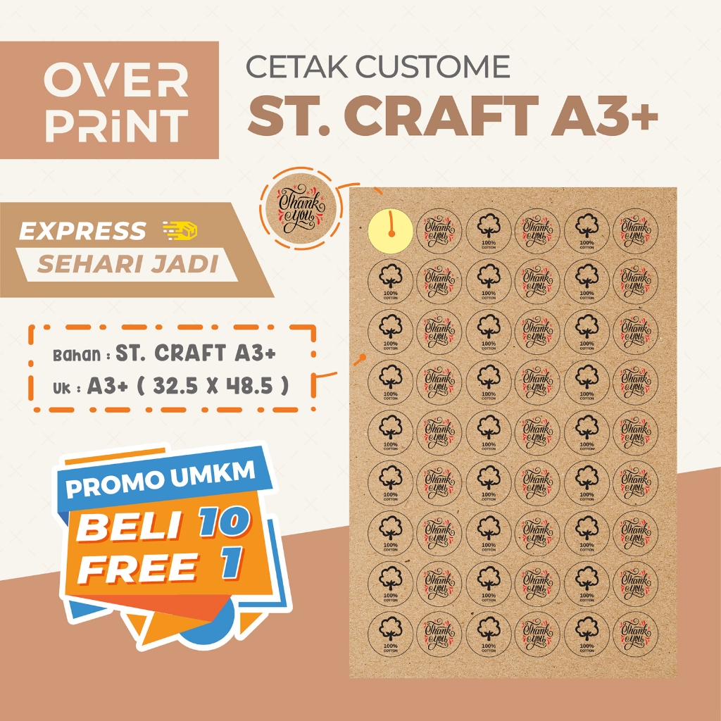 Jual STIKER KRAFT PRINT & CUT A3+ MURAH | CETAK STIKER LABEL MAKANAN ...