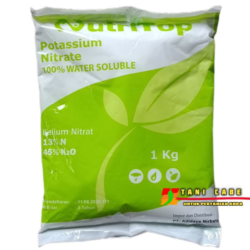 Jual PUPUK KALIUM NITRAT| NUTRITOP POTASSIUM NITRAT 1KG HIJAU ...