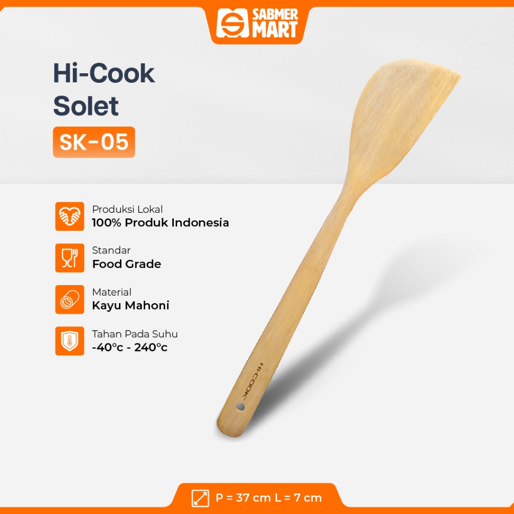 Jual Solet Kayu Premium / Spatula / Wooden Scraper Hi-Cook SK-05 (Food ...
