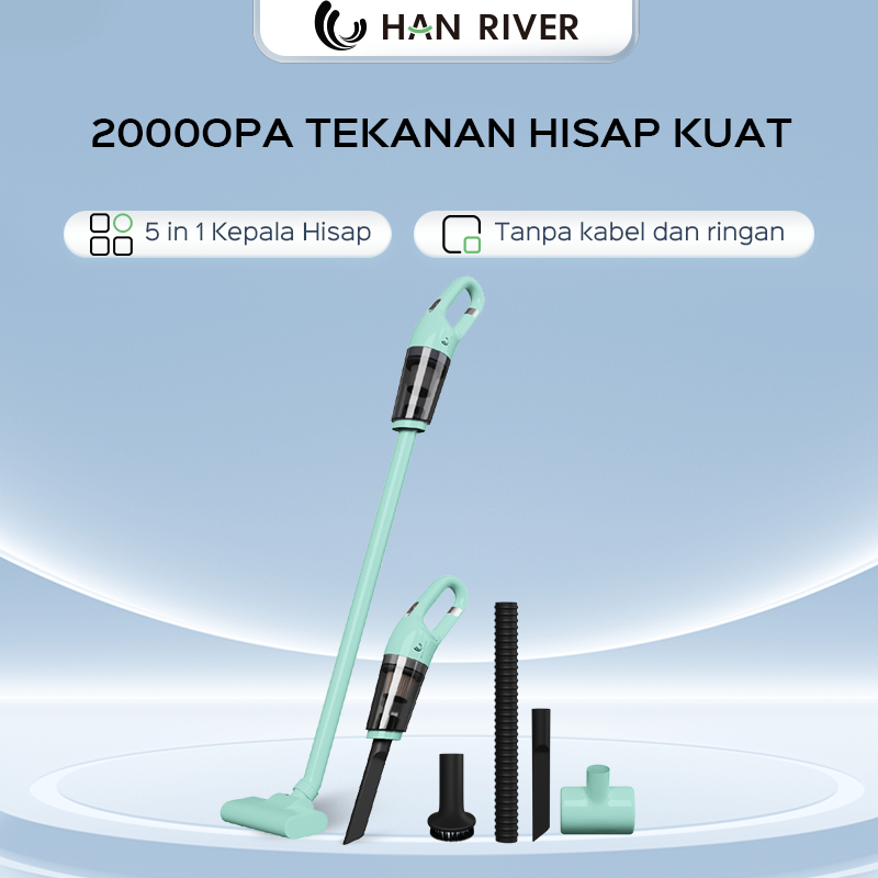 Jual HAN RIVER Vacuum Cleaner 20000Pa 5 In1 Cordless Portable Vacuum ...