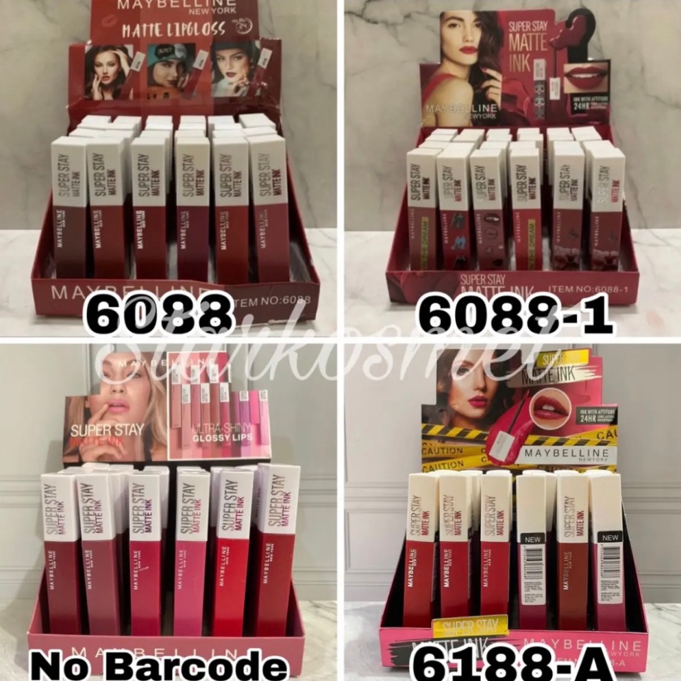Jual KODE M63N LUSINAN Lipcream Lipgloss Maybelline Barcode SUPER STAY ...
