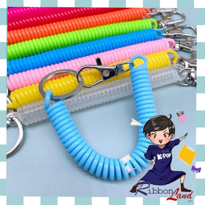 Jual Gantungan Kunci Spiral Karet Lentur Plastik Pengunci Anti Lepas ...