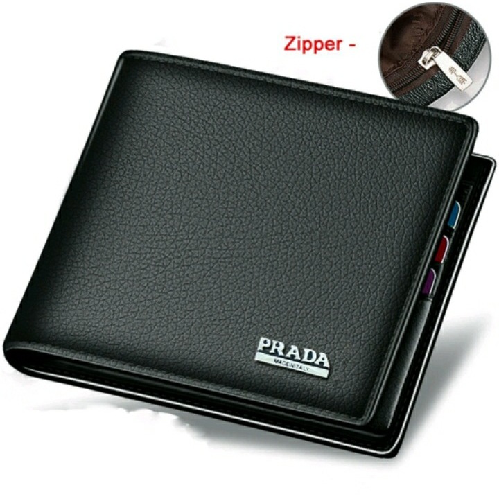 Jual Dompet Pria Retro + BOX Dompet Kulit Sintetis Lipat Dua Prada ...