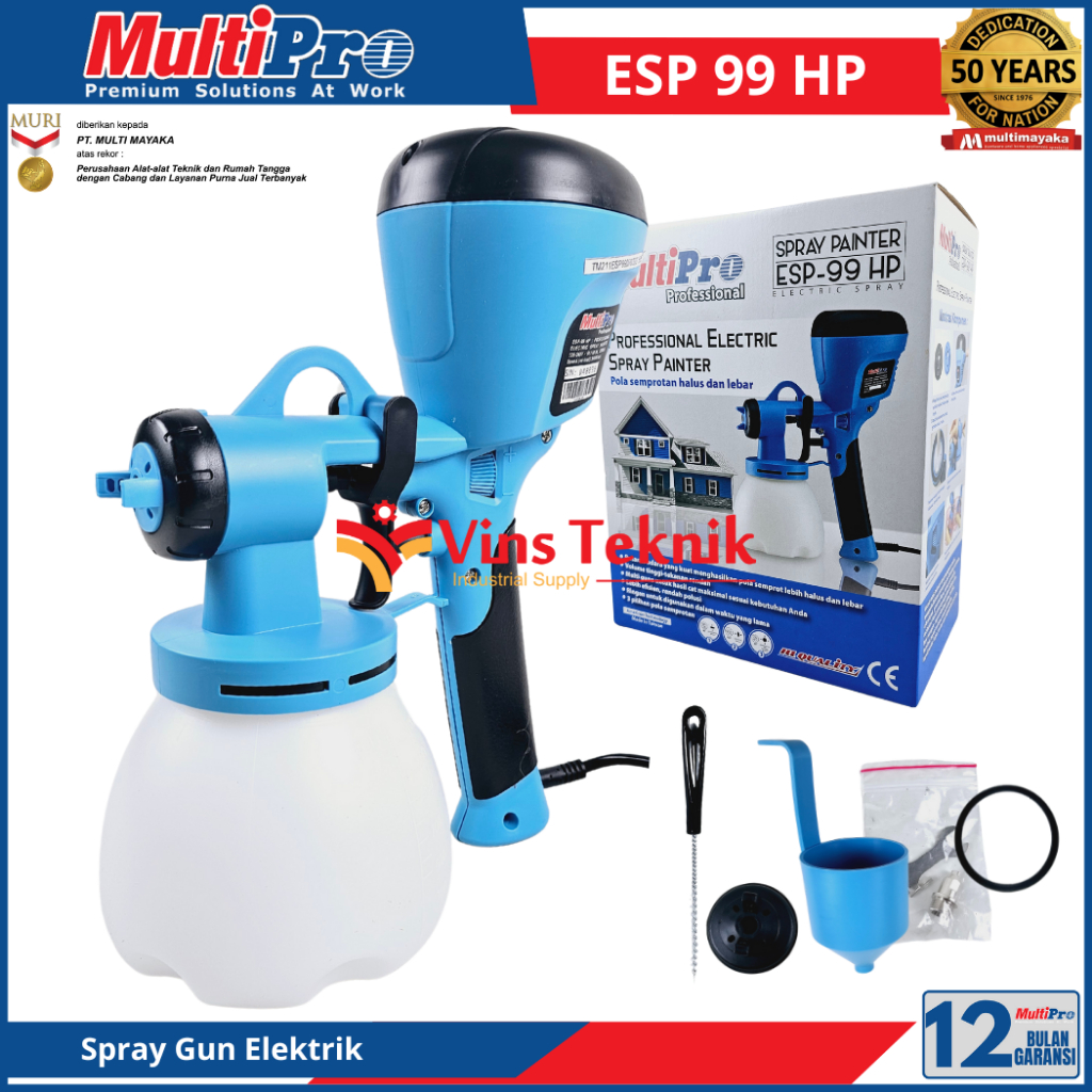 Jual Multipro Mesin Cat Spray Gun Elektrik Portable ESP99HP MULTIPRO ...