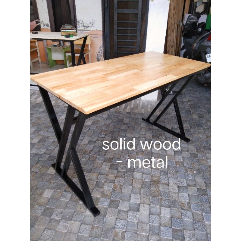Jual Custom meja makan meja kerja meja belajar industrial besi-kayu ...
