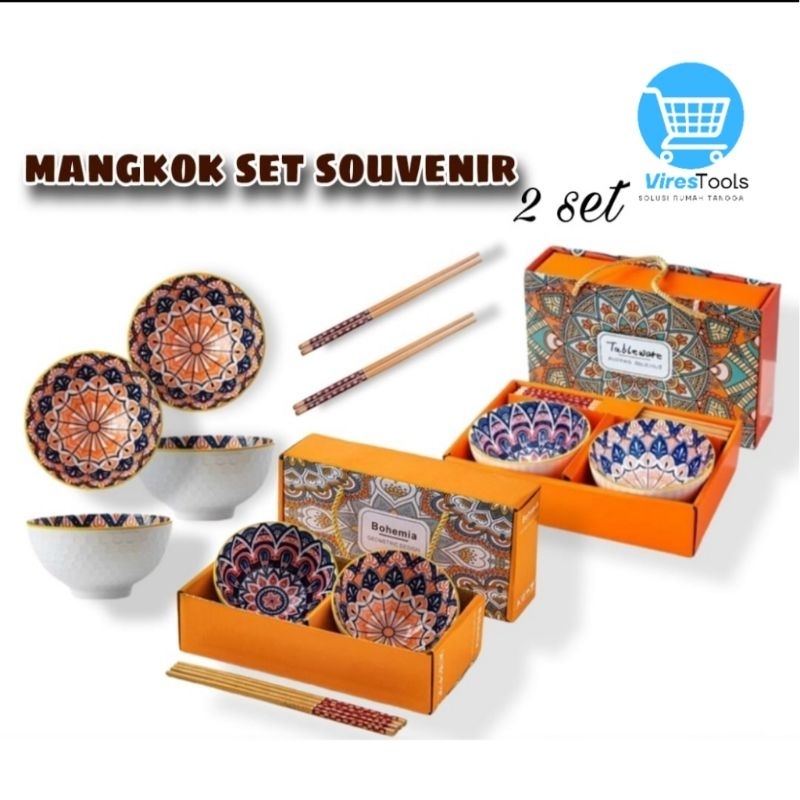 Jual Hampers Mangkok Set 2 Pcs Japanese Gift Set Souvenir Dining Set ...