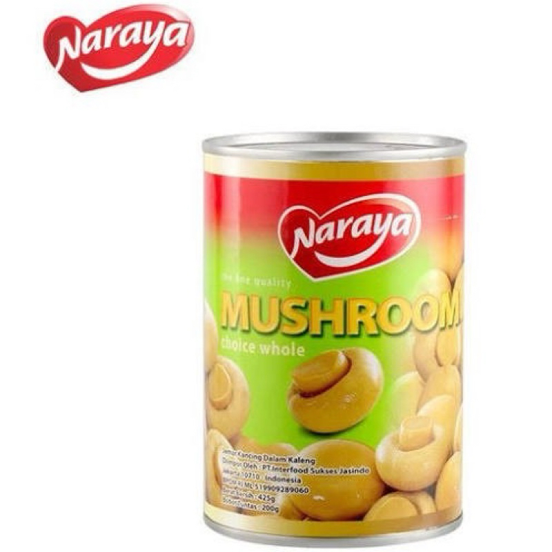 Jual Jamur Kancing NARAYA 425Gr / Naraya Mushroom / Jamur Kaleng ...