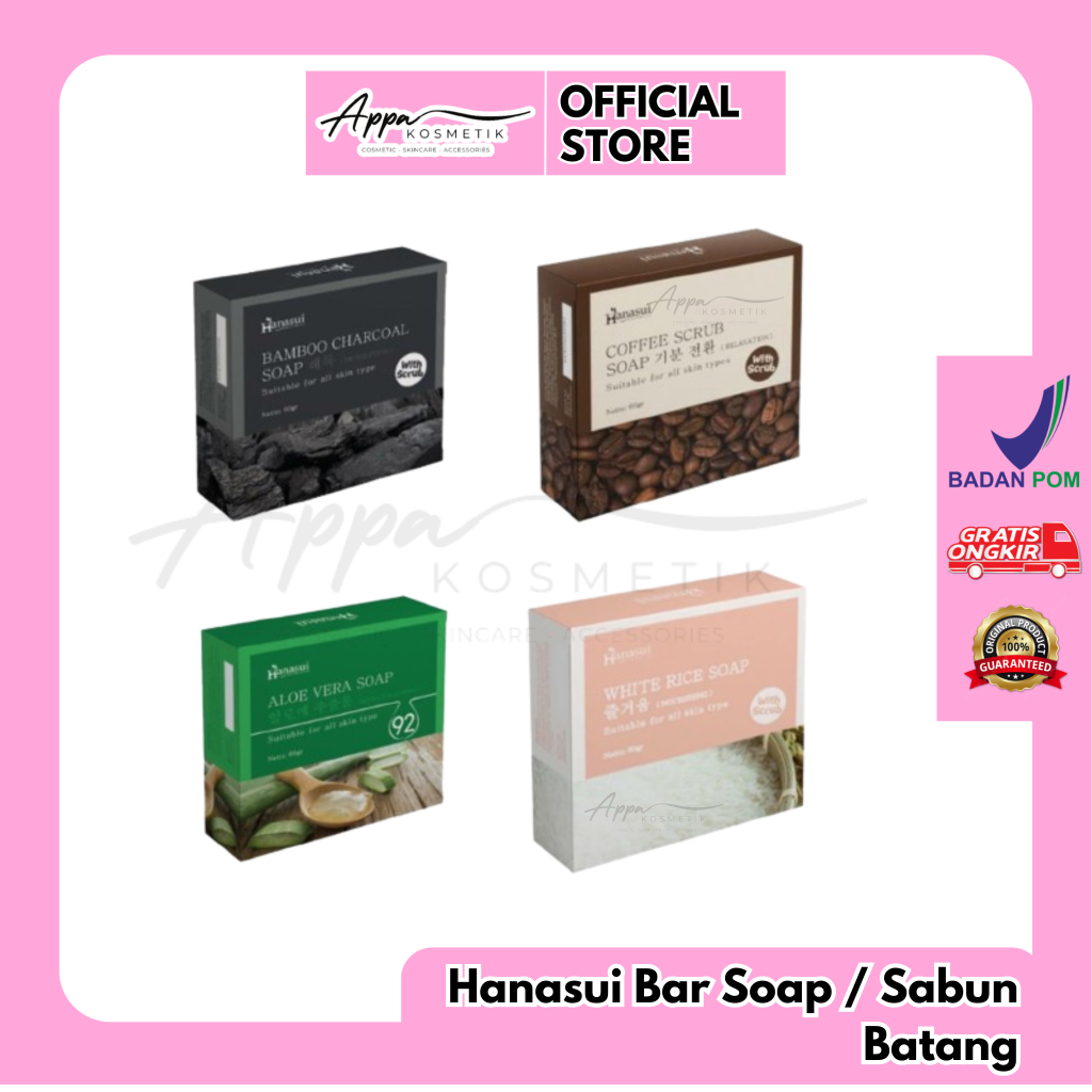 Jual HANASUI Bar Soap | Sabun Batang 60g | White Rice | Bamboo Charcoal ...