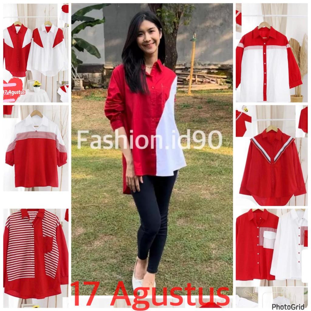 Jual (TERSEDIA UKURAN L-3XL) KEMEJA MERAH PUTIH 17 AGUSTUS KEMERDEKAAN ...
