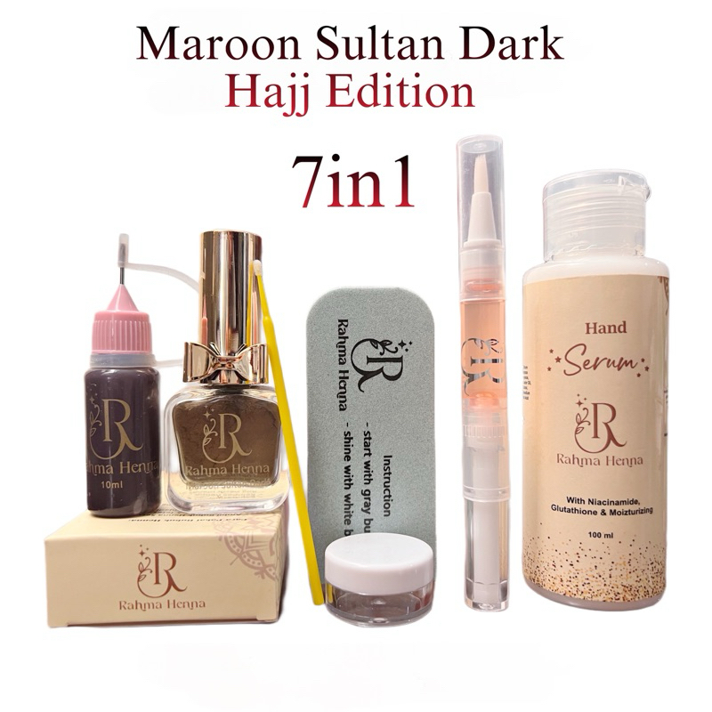 Jual Rahma Henna Maroon Sultan Dark 7in1 berkilau | Shopee Indonesia