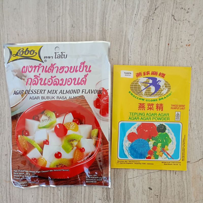 Jual [ TEPUNG AGAR AGAR ] SATELIT SWALLOW GLOBE BRAND pudding jelly ...