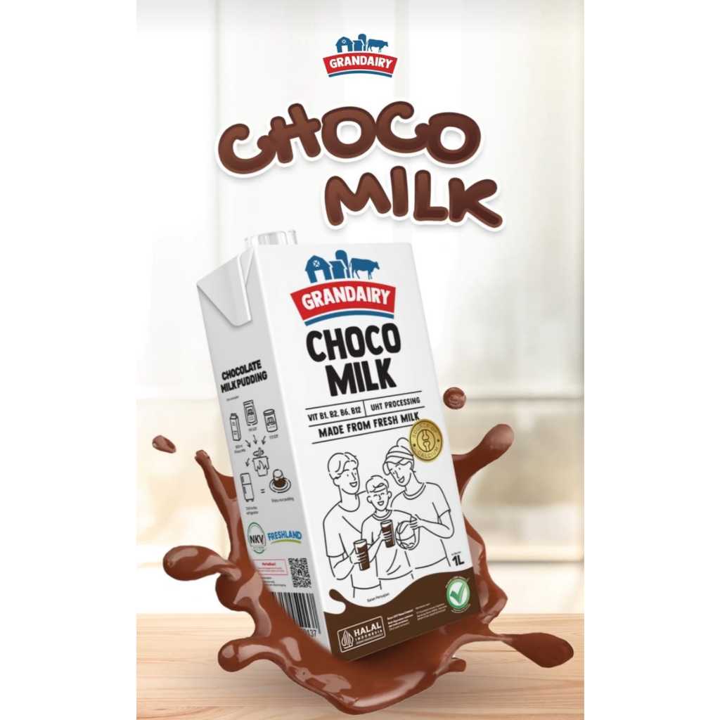Jual Grandairy Choco Milk 1 Liter | Susu UHT Milk 1L | HALAL | Shopee ...