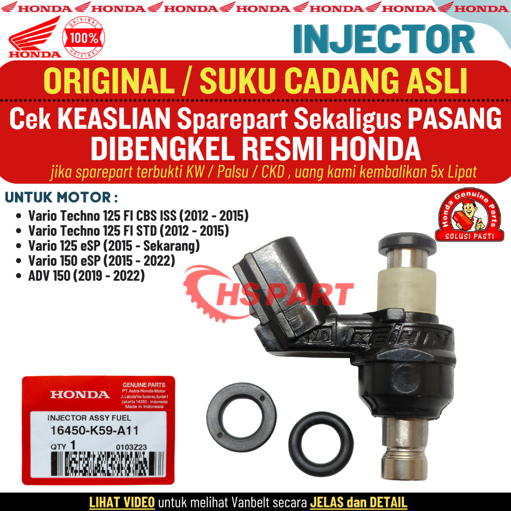 Jual Injeksi Injector Injektor Vario 125 150 Old Led New ADV Original ...