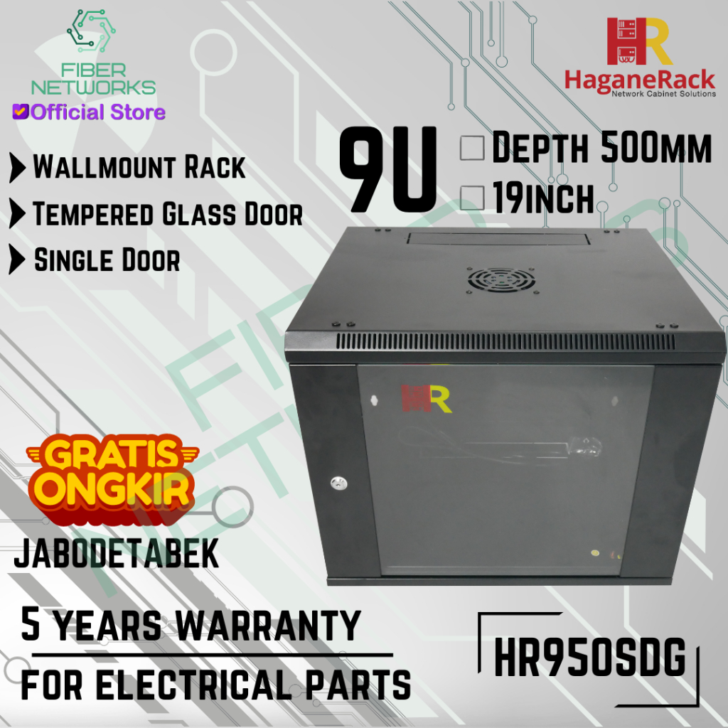 Jual WALLMOUNT RACK 9U 500MM - HAGANERACK HR950SDG RAK SERVER SINGLE ...