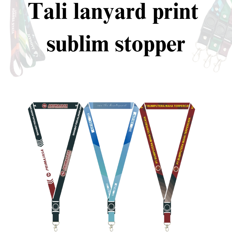 Jual Tali lanyard print sublim 2cm cetak 2 muka / tali id card printing ...