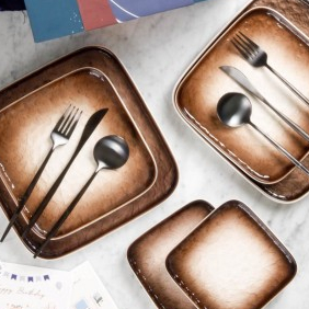 Jual Brewsuniq - Glacier Brown Dinnerware - Piring Mangkok Makan ...