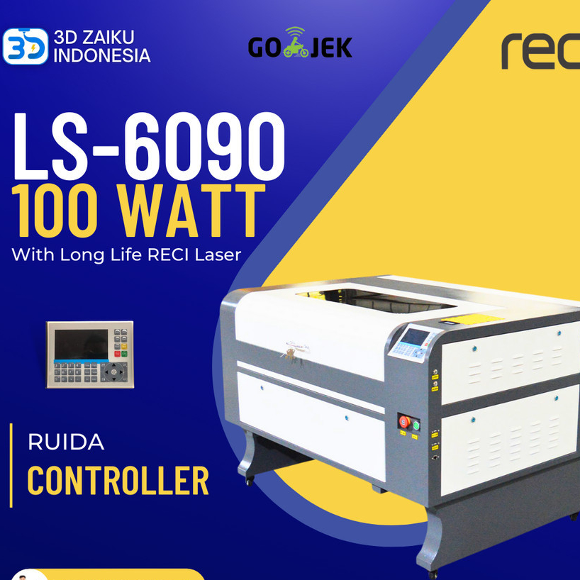 Jual Zaiku CNC LS-6090 with 100 Watt RECI Laser CO2 dengan Ruida Controller | Shopee Indonesia