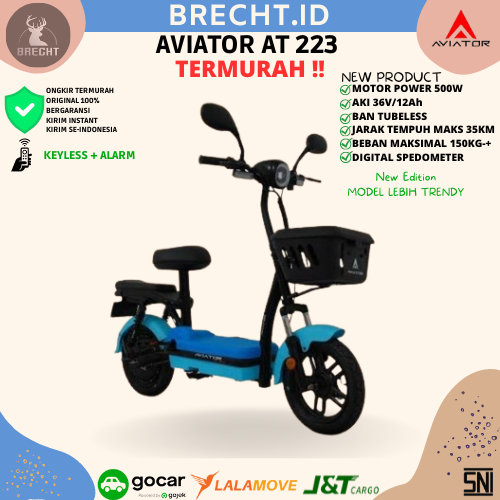 Jual Sepeda Listrik Electric Bike Aviator AT 223 / AT-223 500 Watt TERMURAH GARANSI RESMI ...