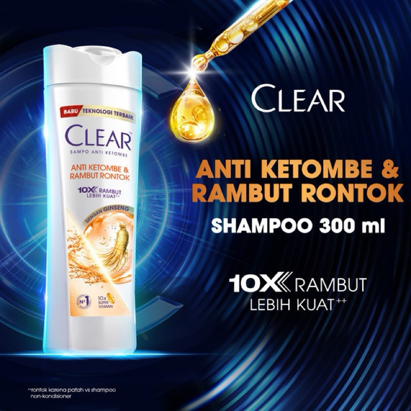 Jual Clear Sampo Anti Ketombe & Rambut Rontok 300ml | Shopee Indonesia