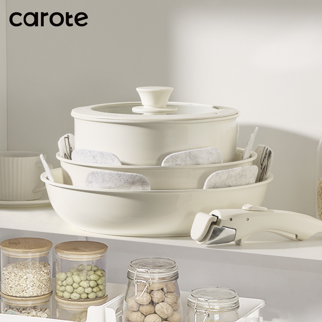 Jual CAROTE Set Panci dan Wajan Gagang Dapat Dilepas 5 PCS Wajan ...