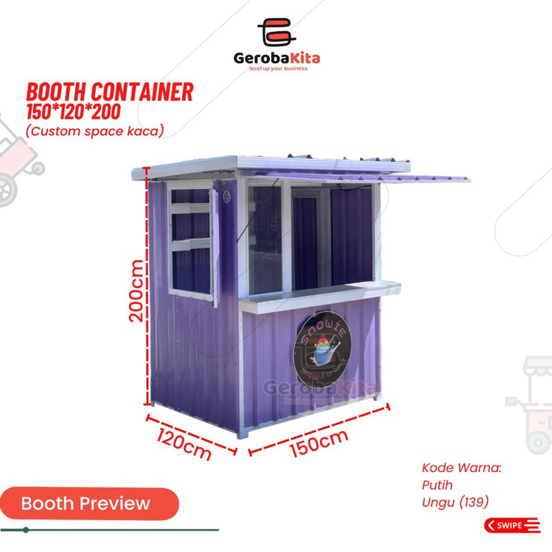 Jual Booth Container 150x120x200 Custom Space Kaca | Shopee Indonesia