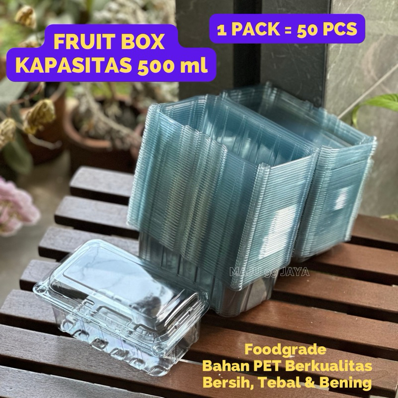 Jual Fruit Box / Mika Box Buah Strawberry Kapasitas 250ml / 500ml Bahan ...