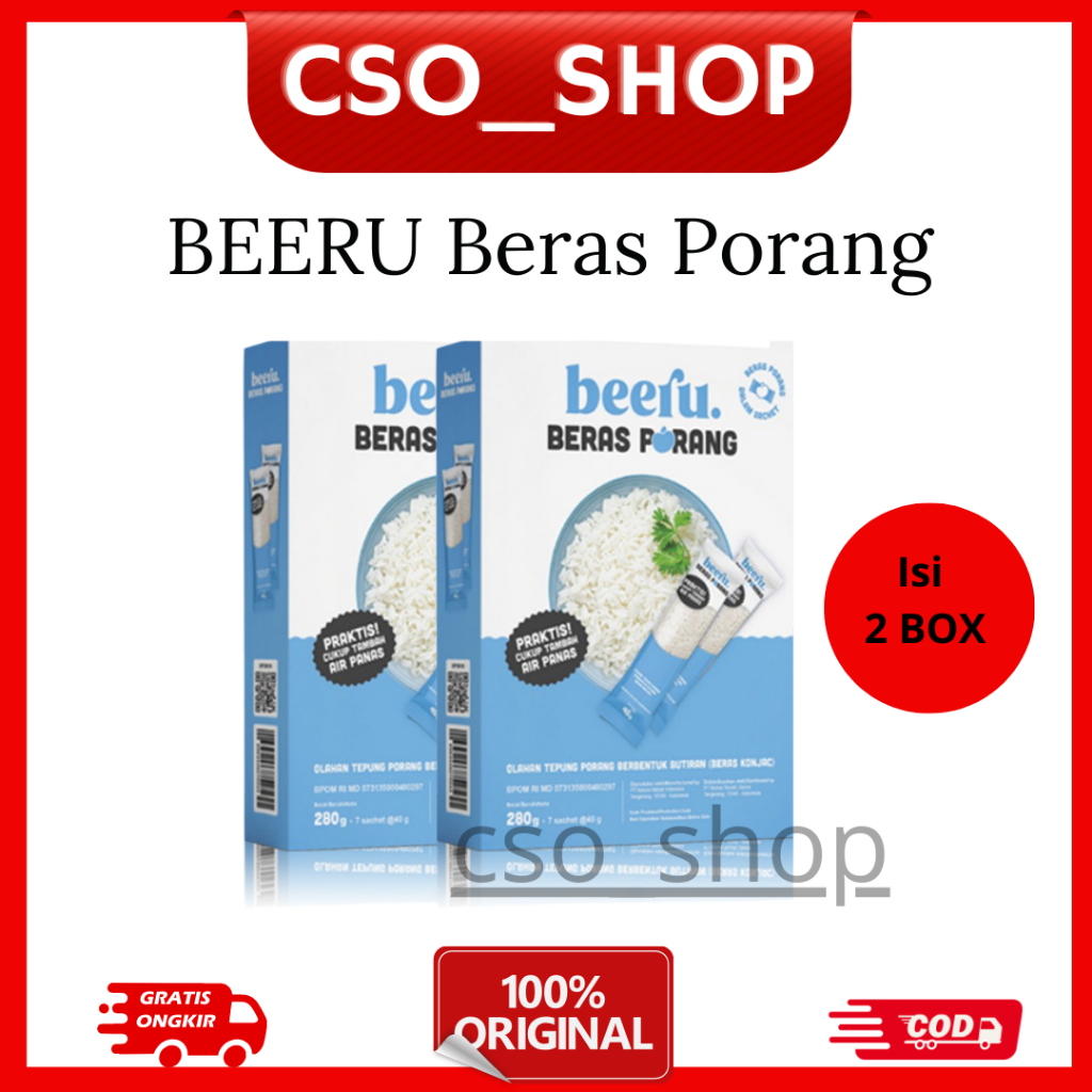 Jual (2 BOX) BEERU Beras Porang Box - Shirataki Konjac Rice 280gr ...