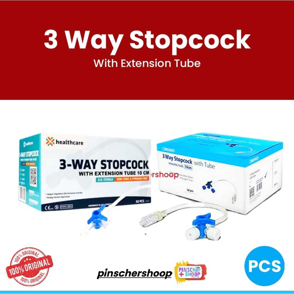 Jual Three Way Stopcock With Extension Tube 3 Way Stop Cock / Satuan ...