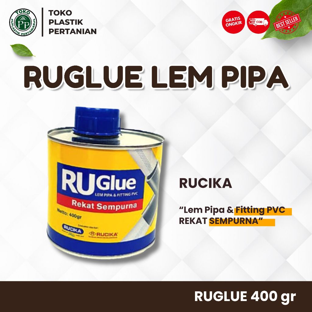 Jual Lem PVC / Lem Rucika Ruglue / Lem Pipa Paralon PVC 400g - 100% ...