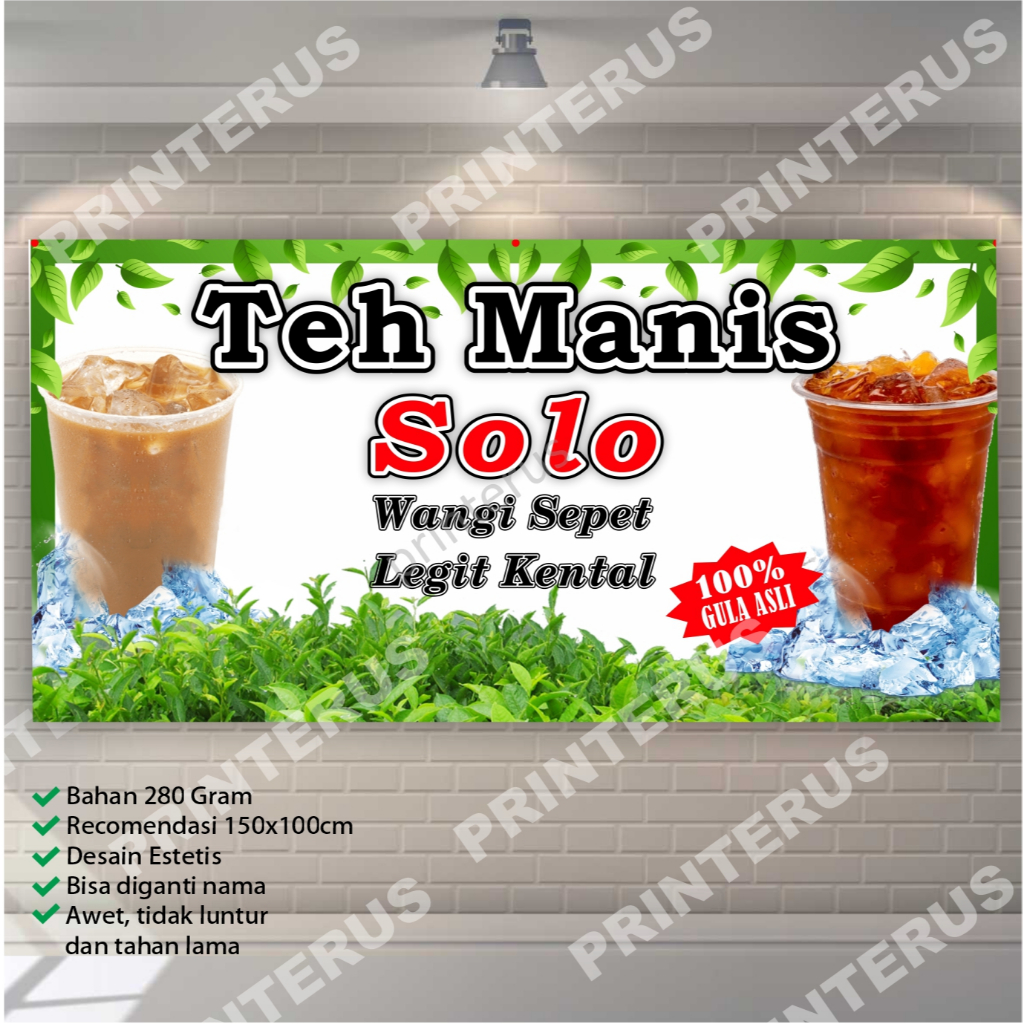 Jual SPANDUK BANNER TEH JERUK PERAS DAN TEH MANIS SOLO MURAH | Shopee ...