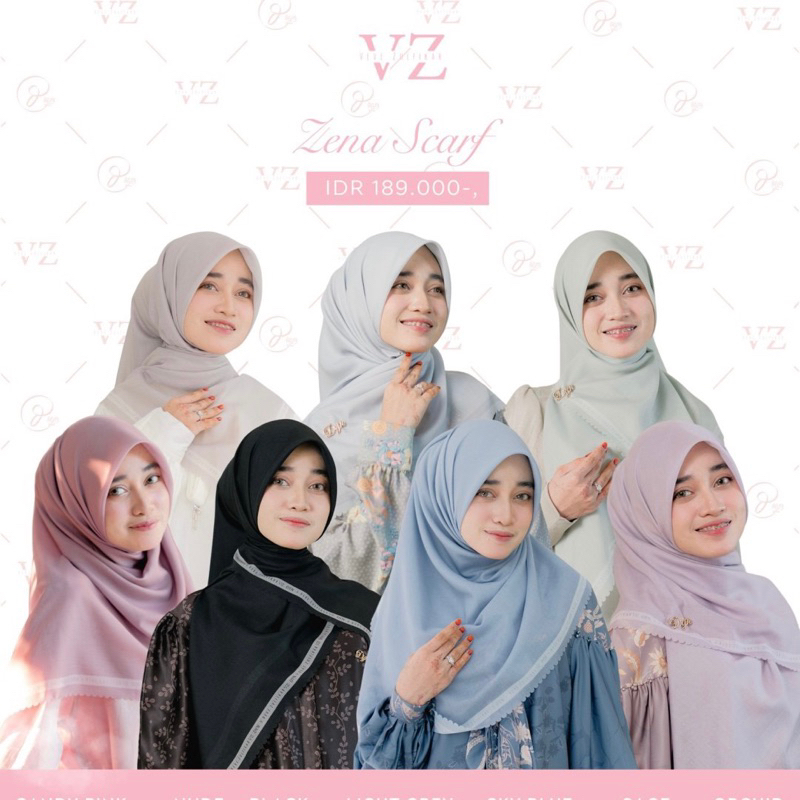 Jual DYN Clothingline x Veve Zulfikar ZENA Scarf | Hijab Voal Segi Empat Printing Premium ...