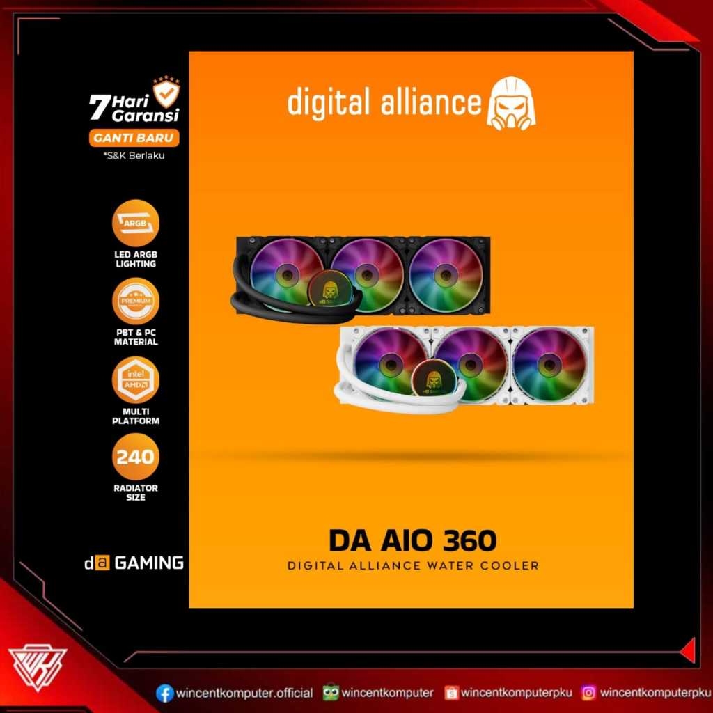 Jual AIO Digital Alliance 360 Liquid Water Cooling CPU All-In-One PC ...