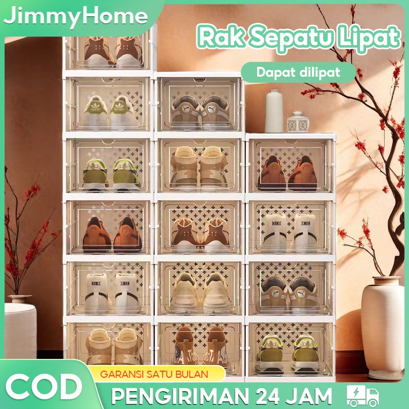 Jual Rak Sepatu Lipat Rak Sepatu Susun Tertutup Lemari Sepatu ...