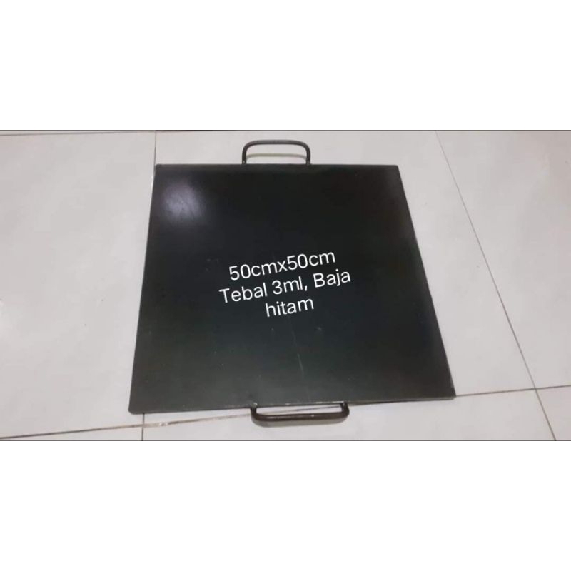 Jual wajan roti bakar ukuran 50x50 baja hitam, tebal 3ml | Shopee Indonesia