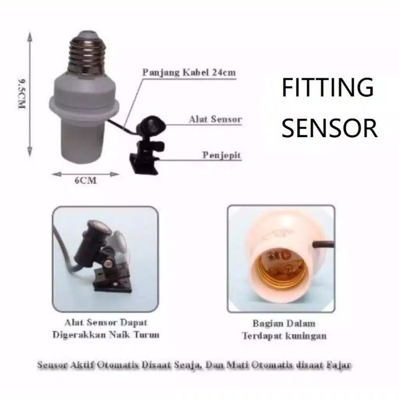 Jual Fitting Lampu Sensor Cahaya Otomatis Untuk Segala Jenis Lampu ...
