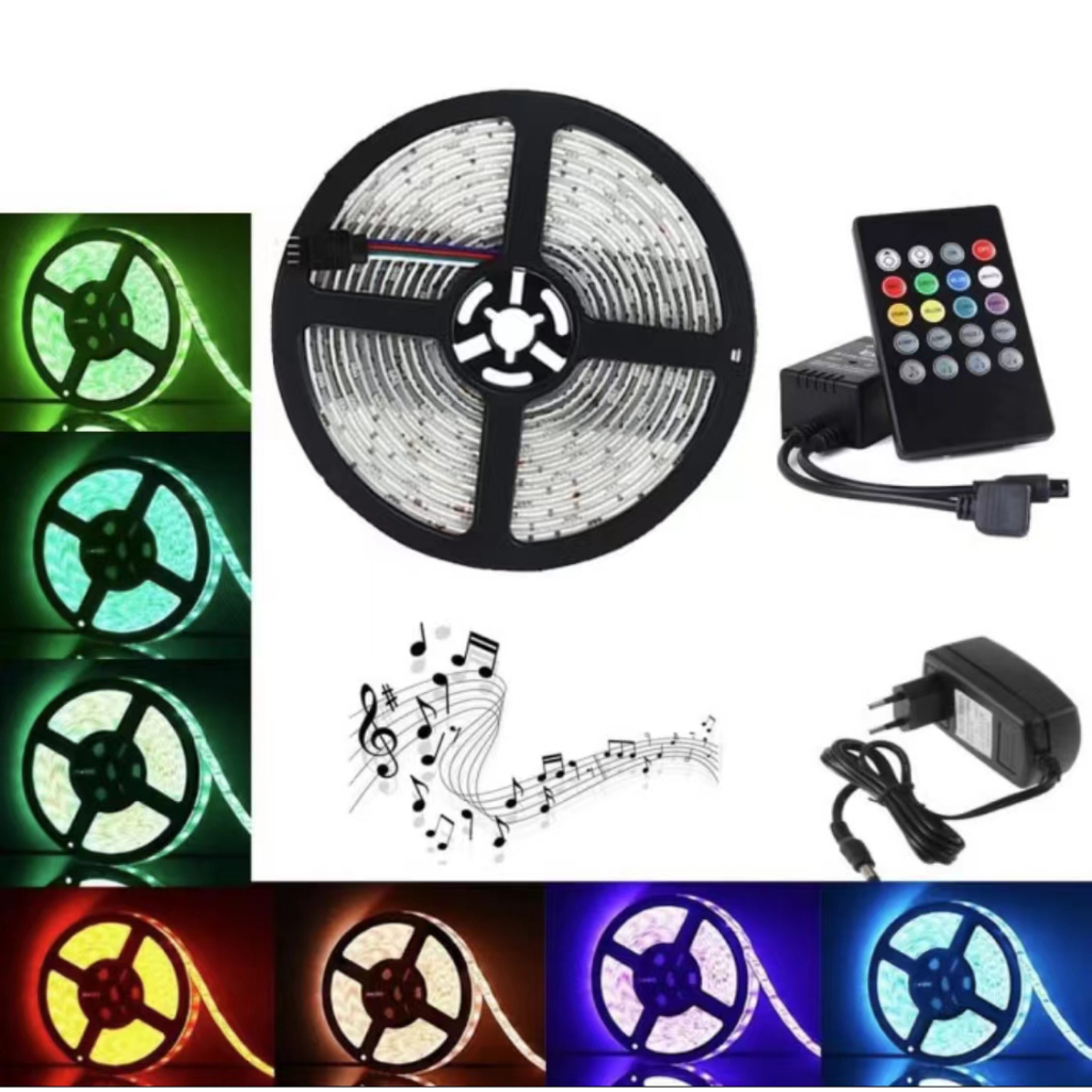 Jual Lampu Led Strip RGB Warna Warni SUPER IP44 2835/5050 5m 10m ...