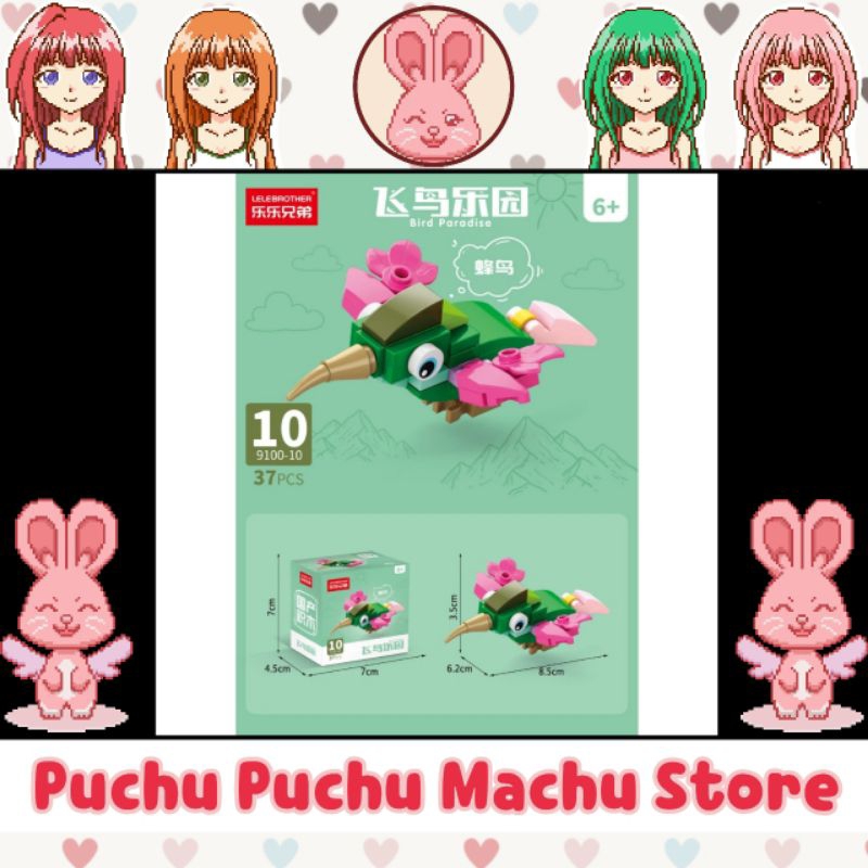Jual Mainan Balok Susun Burung HUMMINGBIRD Bricks Bird Paradise Series ...