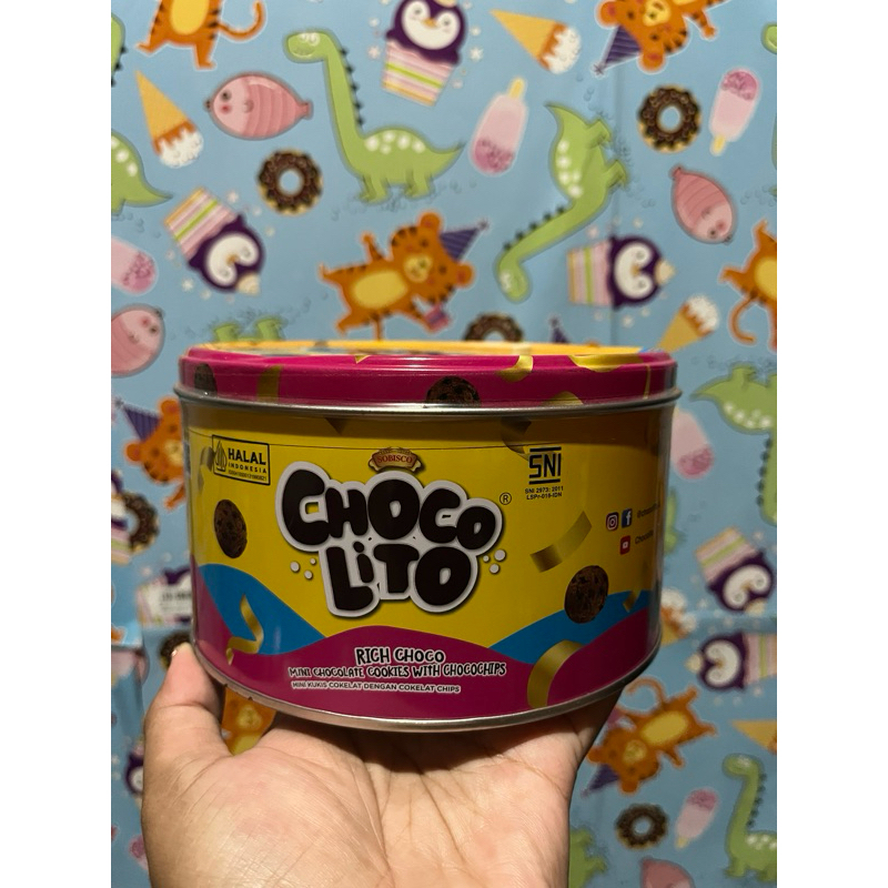 Jual Choco Lito Mini chocolate cookies with chocochips 150g kaleng ...