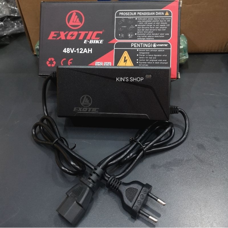 Jual CHARGER SEPEDA LISTRIK EXOTIC 48V/12 AH | Shopee Indonesia