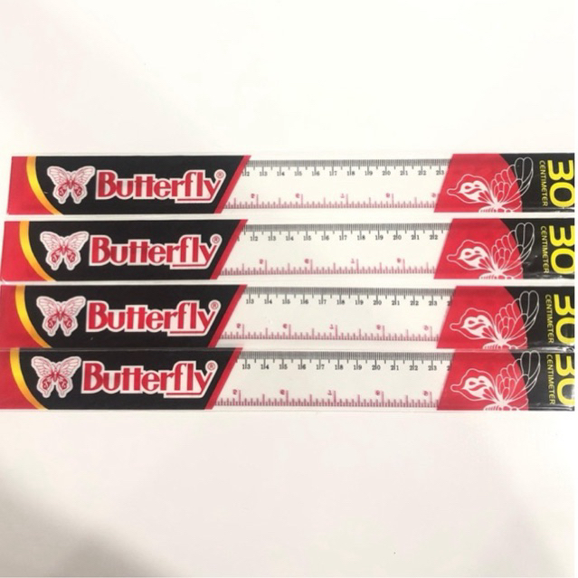 Jual Penggaris Plastik Buterfly 30 cm Per 1 Pcs / Mika Glass Ruller ...