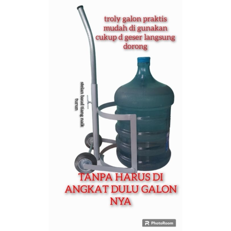 Jual TROLY TANPA D ANGKAT TROLI GALON/ALAT RODA BESI GALON/DORONGAN ...