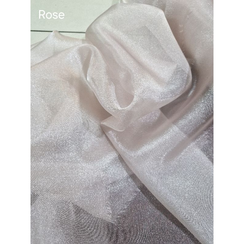 Jual kain organza pasir/crinkle metalik/sparle gliter/organza crystal ...