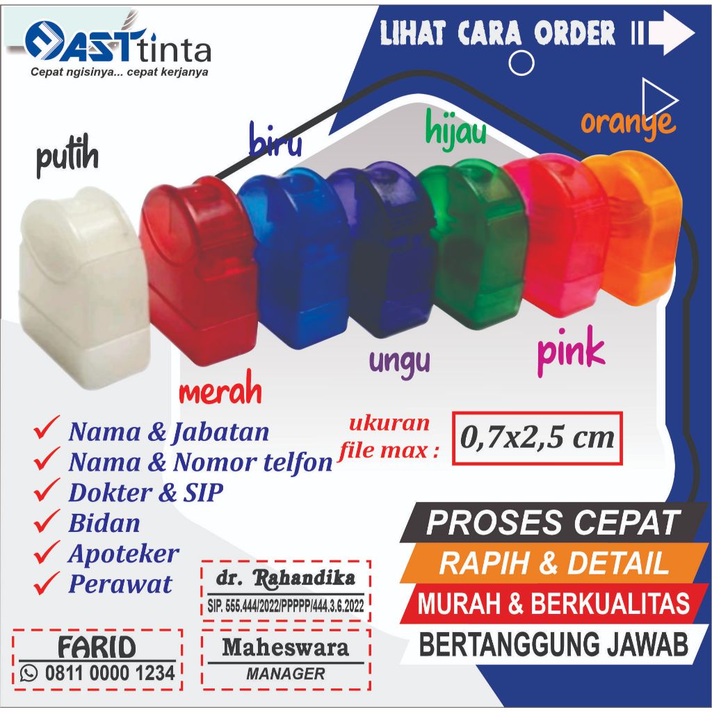 Jual Stempel Flash CUSTOM Gantungan Kunci / Stamp Nama | NIP | Dokter ...