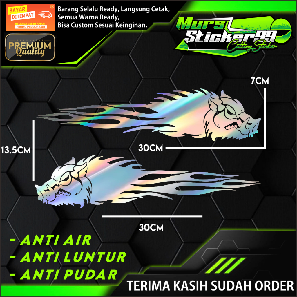 Jual Sticker Cutting TRIBAL KEPALA BABI HUTAN SEPASANG (KANAN KIRI ...